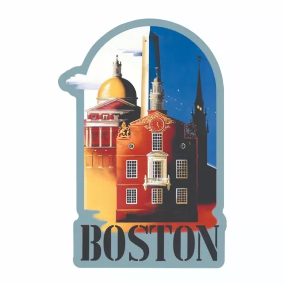 Boston Massachusetts Sticker Phone Decal Water Bottle Stickers Car ...