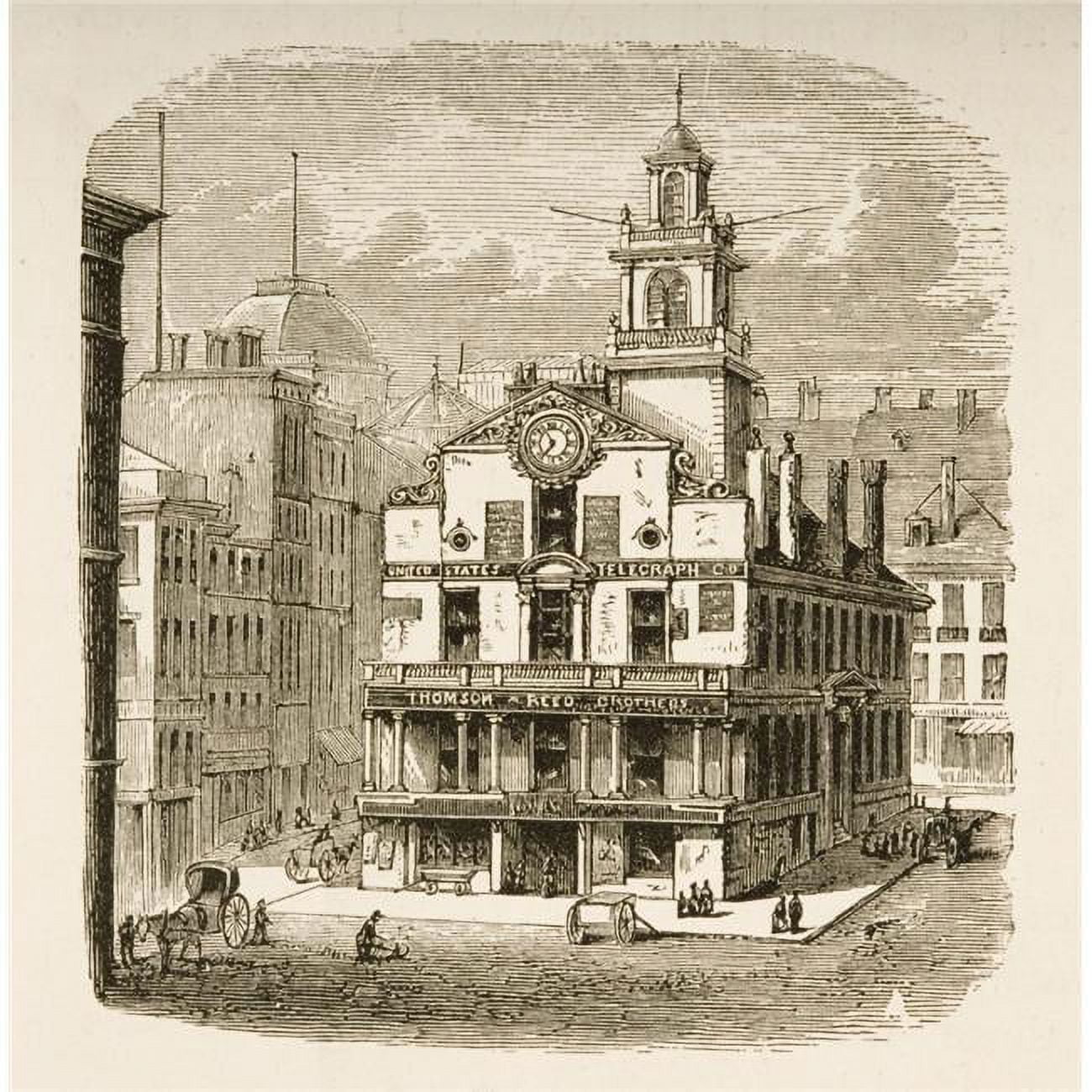 Boston Massachusetts The Old State House In 1870S From American ...