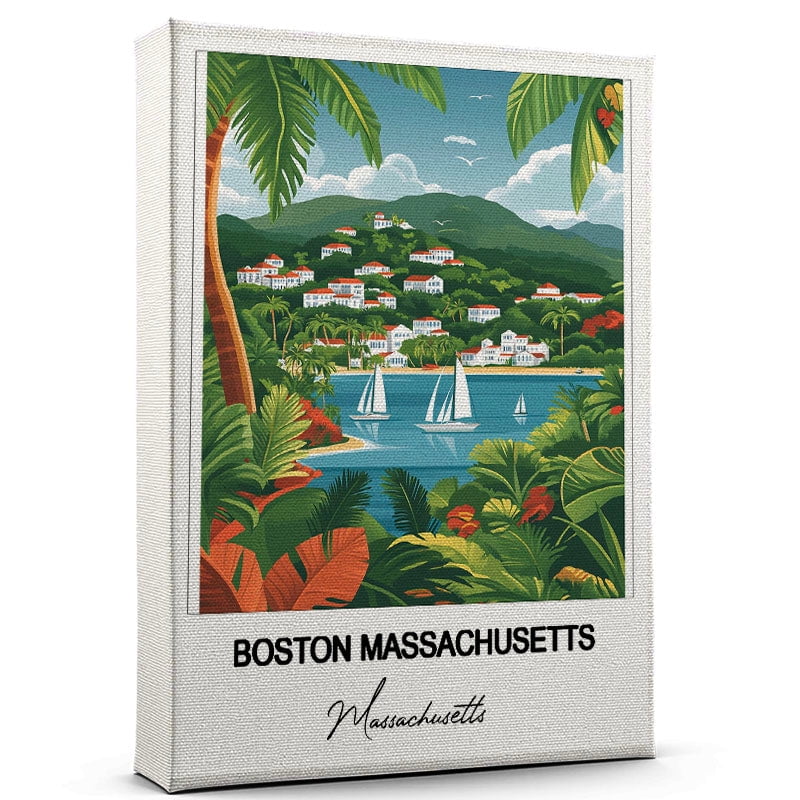 Boston Massachusetts Travel Decorative Art Canvas – Massachusetts ...