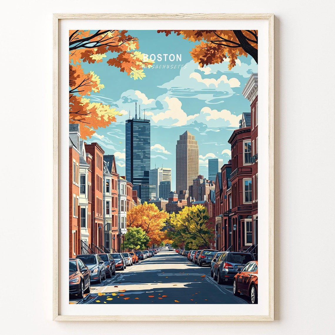 Boston Massachusetts Travel Poster, Massachusetts Travel Wall Art ...