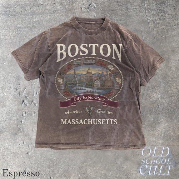 Boston Massachusetts Vintage Graphic Tshirt, Retro Comfort Colors® New ...