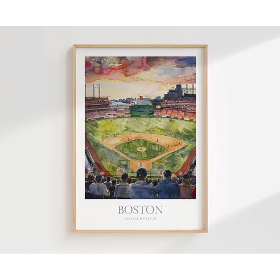 Boston Massachusetts Wall Art Home Decor Baseball Stadium Poster Poster ...