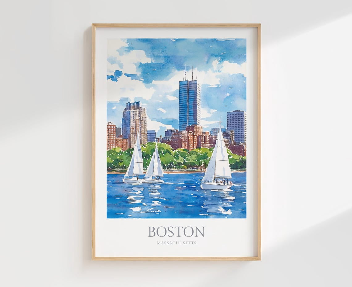 Boston Massachusetts Wall Art Home Decor Poster Poster, Unframed Size ...
