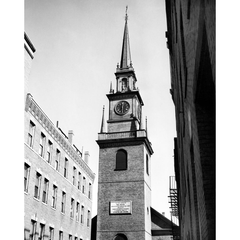 Boston Old North Church. Nthe Spire Of Old North Church In Which Two ...