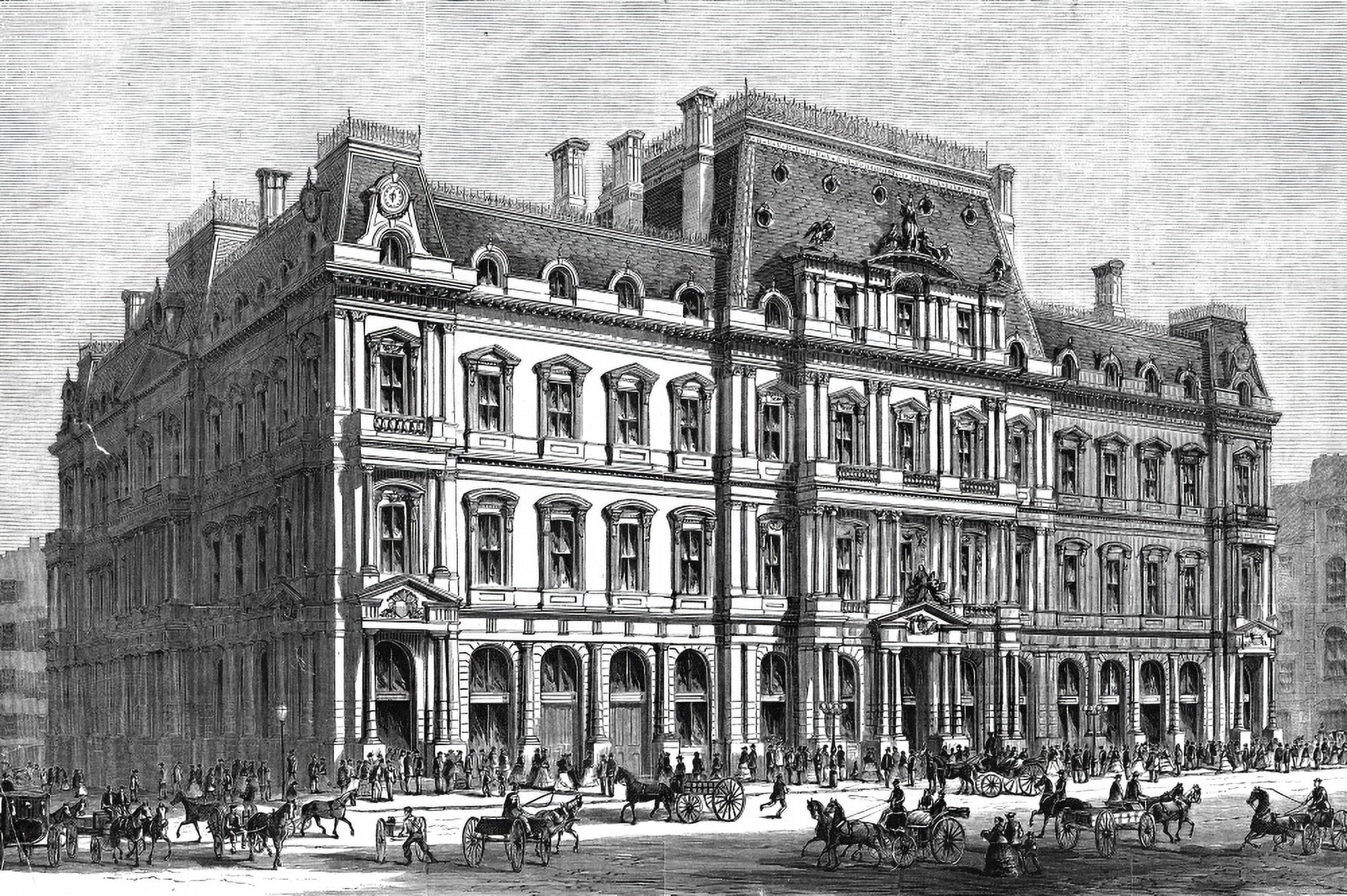 Boston: Post Office, 1870. /Nthe Post Office And Sub-Treasury Building ...