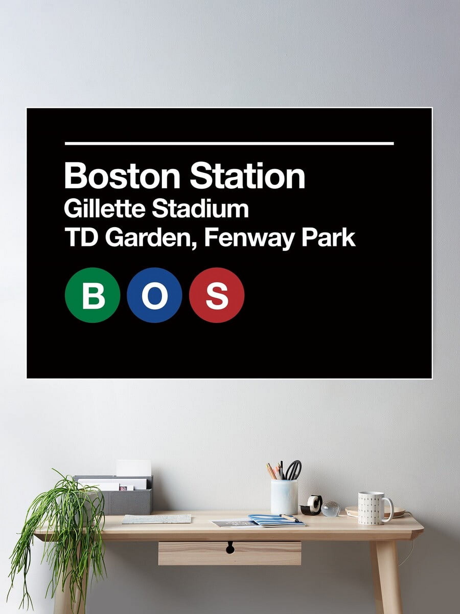 Boston Pro Sports Venue Subway Sign Poster Wall Art, Modern Wall Decor ...