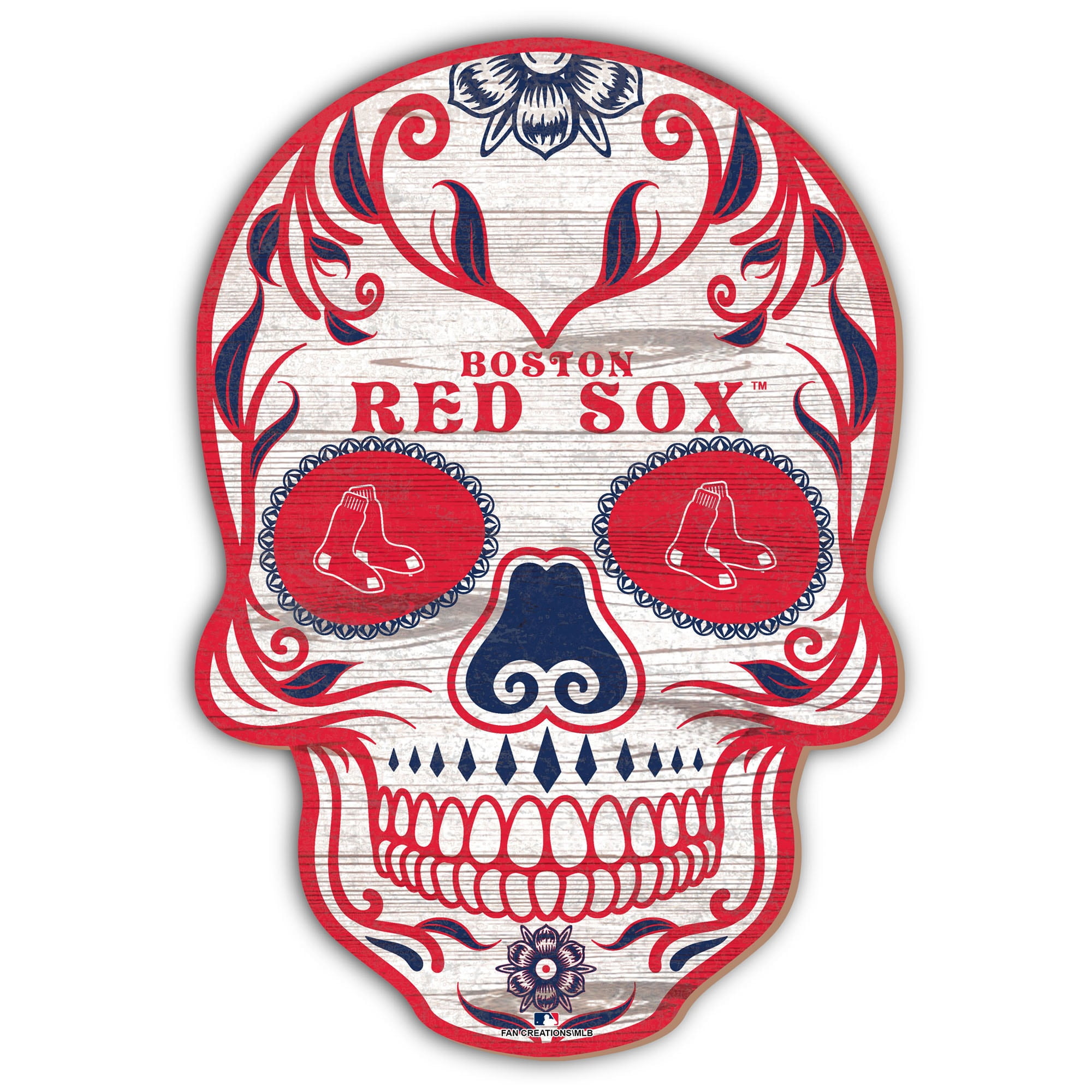 Boston Red Sox 12'' Sugar Skull Sign - Walmart.com