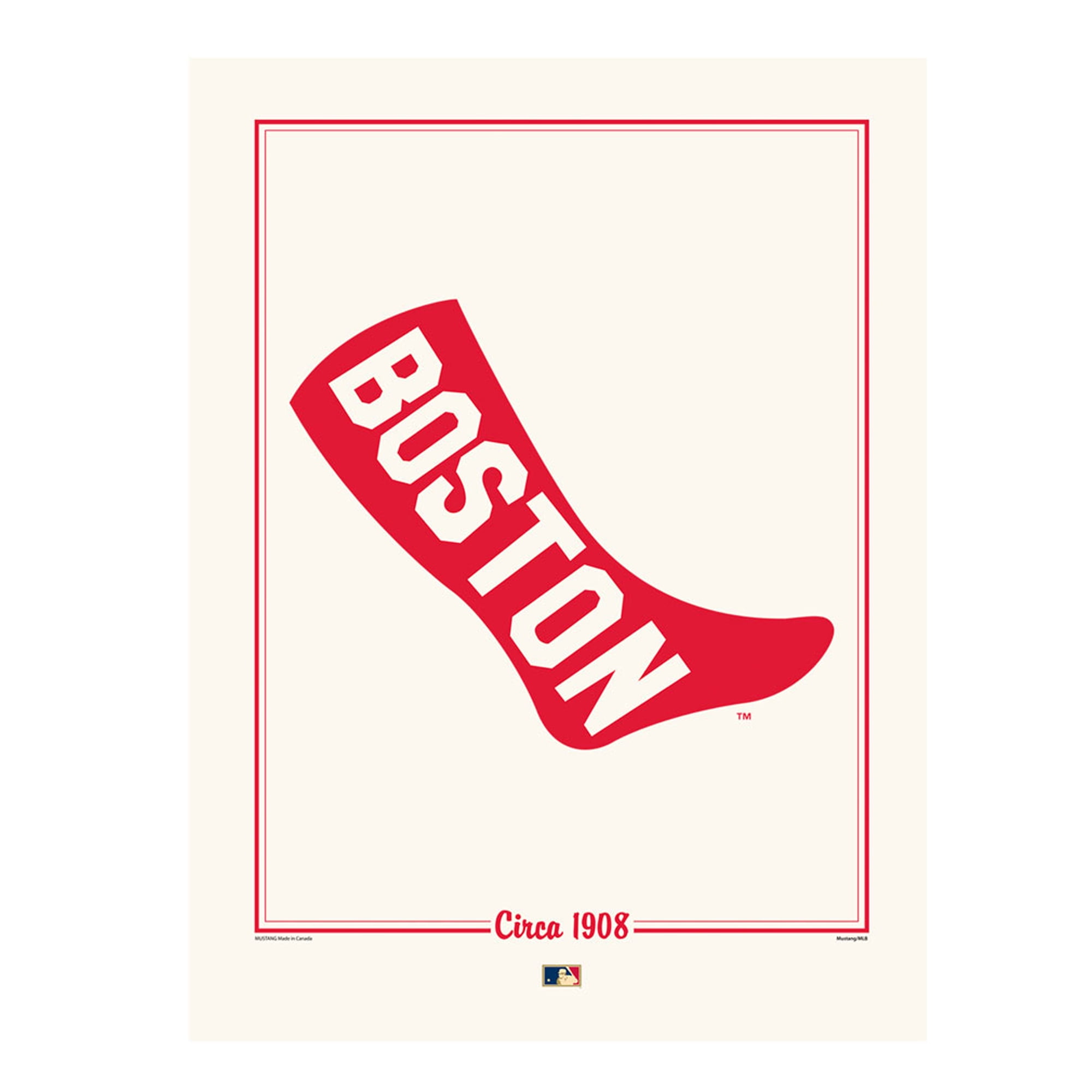 Boston Red Sox 12" x 16" 1908 Cooperstown Logo Art Print - Walmart.com
