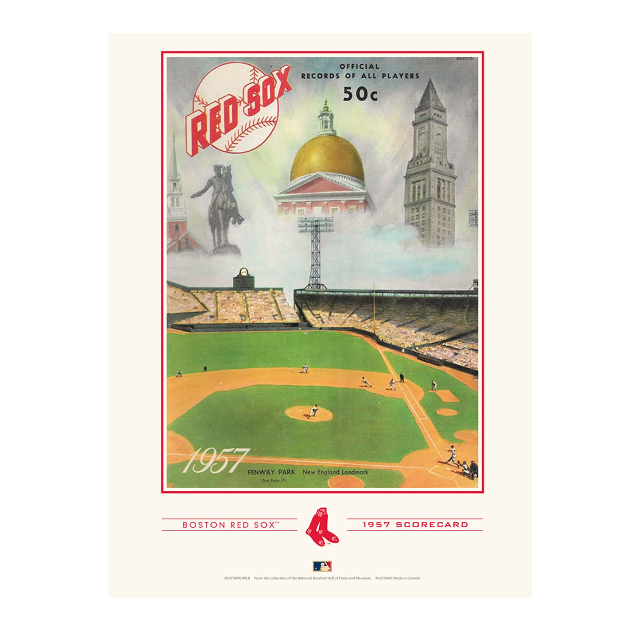 Boston Red Sox 12" x 16" 1957 Vintage Program Cover Print - Walmart.com