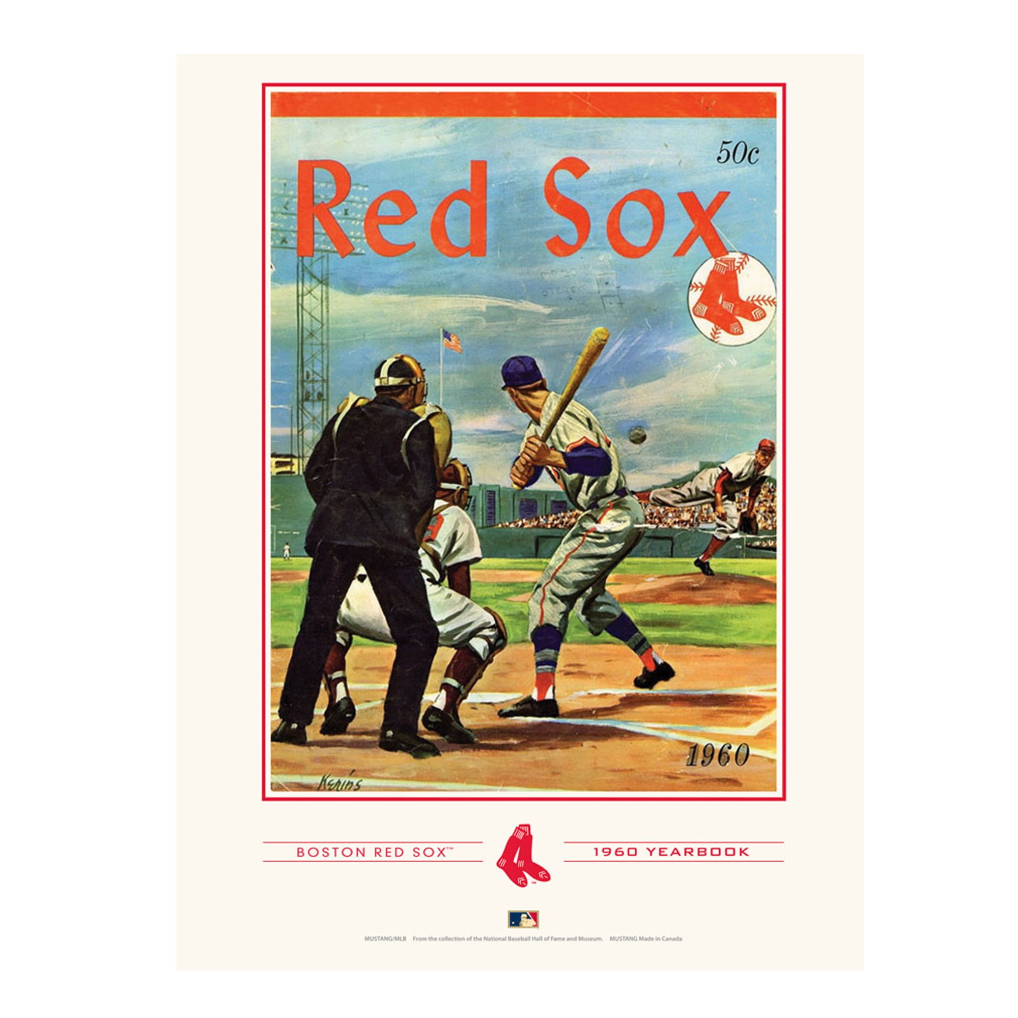Boston Red Sox 12" x 16" 1960 Program Cover Art Print - Walmart.com
