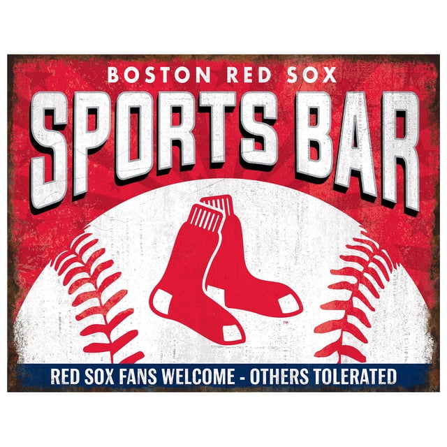 Boston Red Sox 12" x 8" Sports Bar Metal Sign - Walmart.com