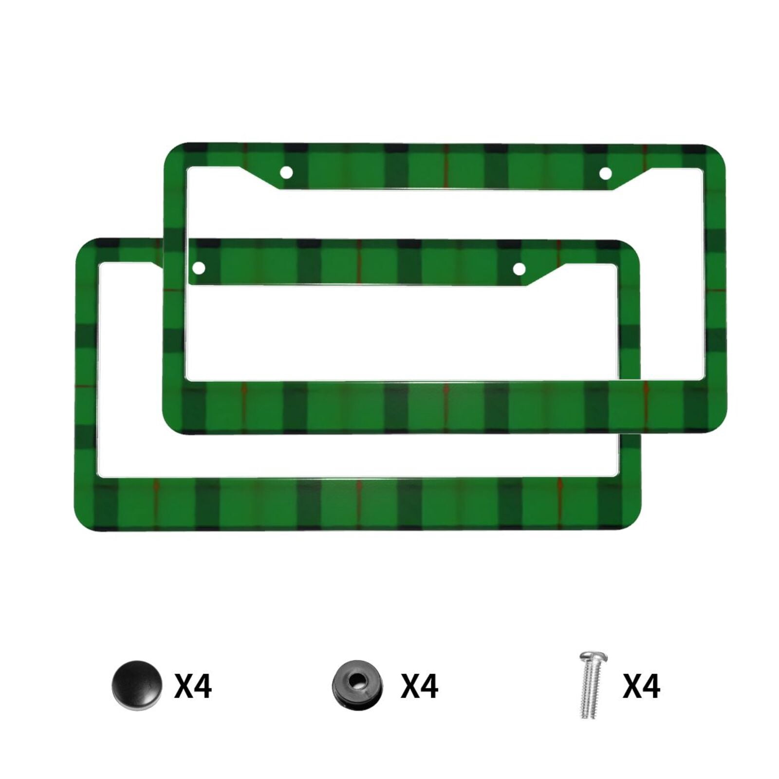 Scottish Clan Kincaid Tartan Plaid 2 Pack Black License Plate Frames ...
