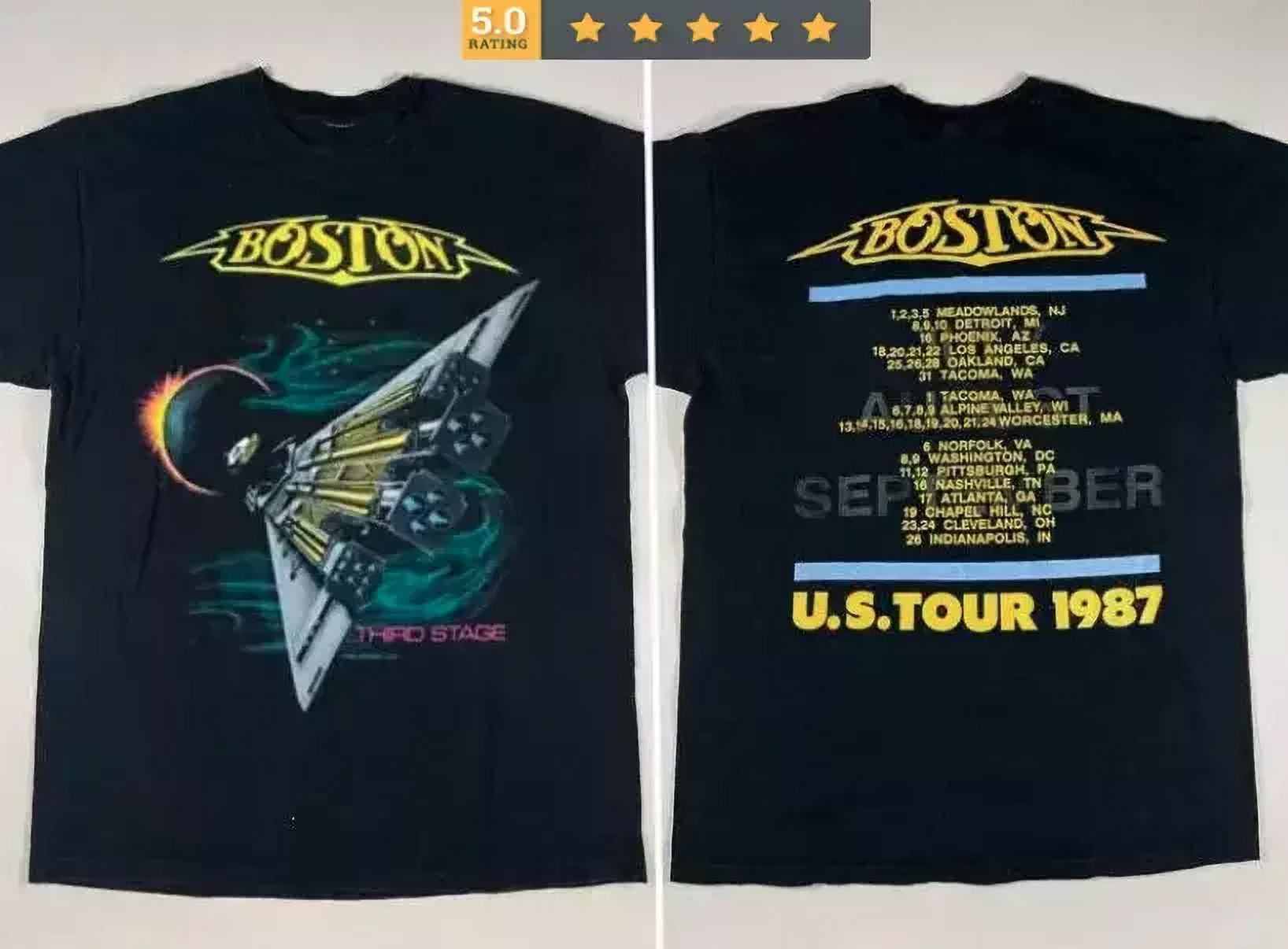 Boston Rock Band Concert Tour 1987 T-Shirt 2, Boston Tour Shirt, Boston Rock Band - Walmart.com