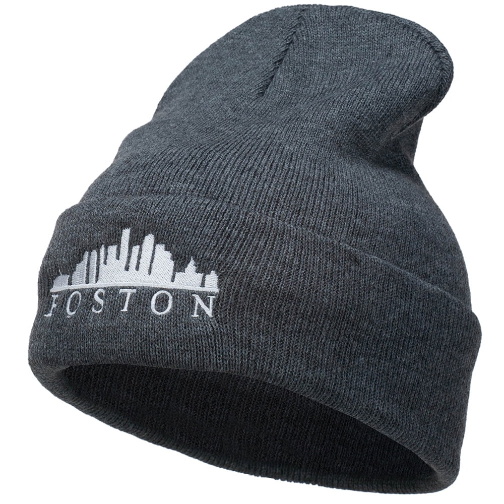 Boston Skyline Embroidered Cuffed Long Beanie - Dk Grey OSFM - Walmart ...