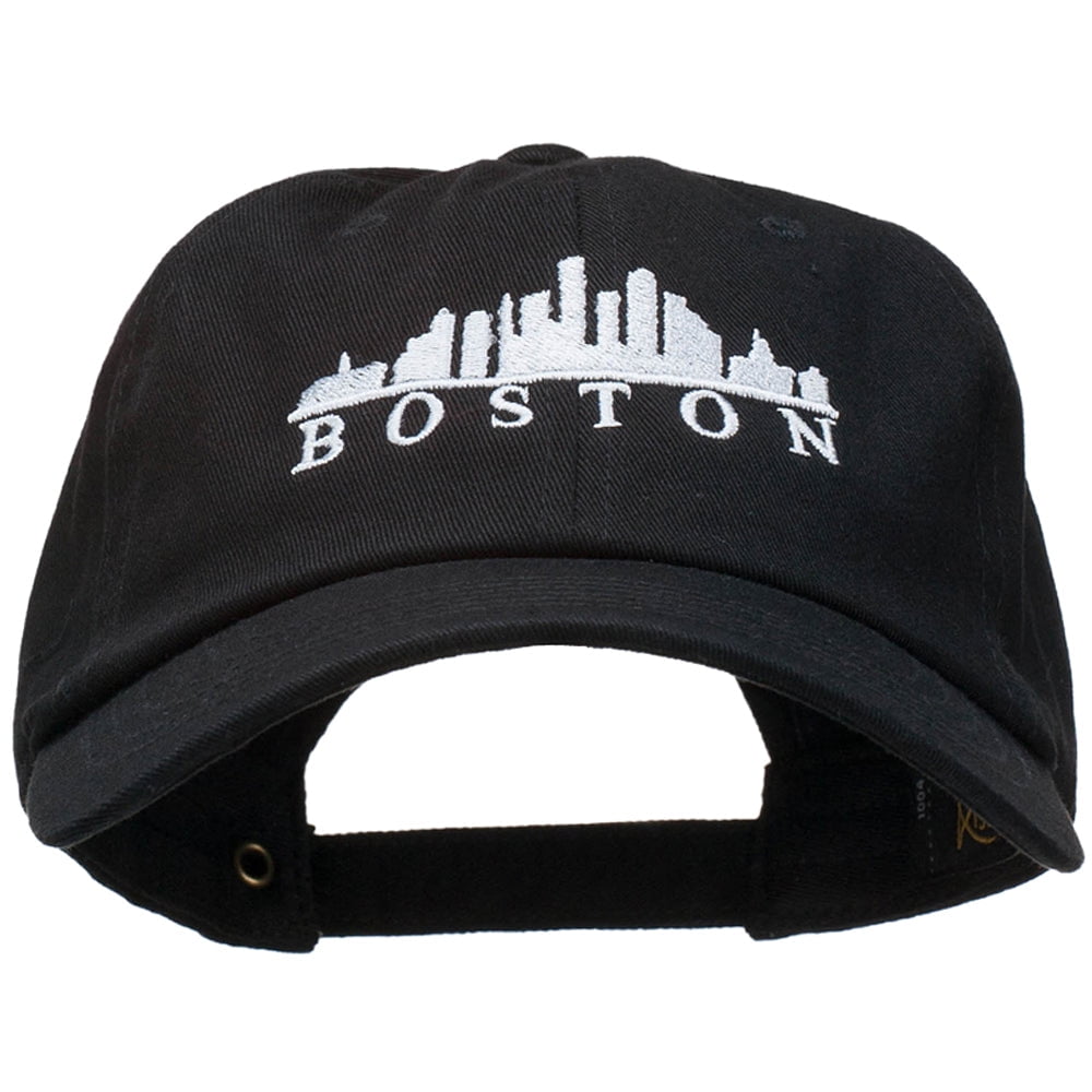 Boston Skyline Embroidered Washed Cap - Black OSFM - Walmart.com