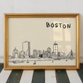 Boston Skyline Print Massachusetts Wall Art City Line Drawing Sketch ...