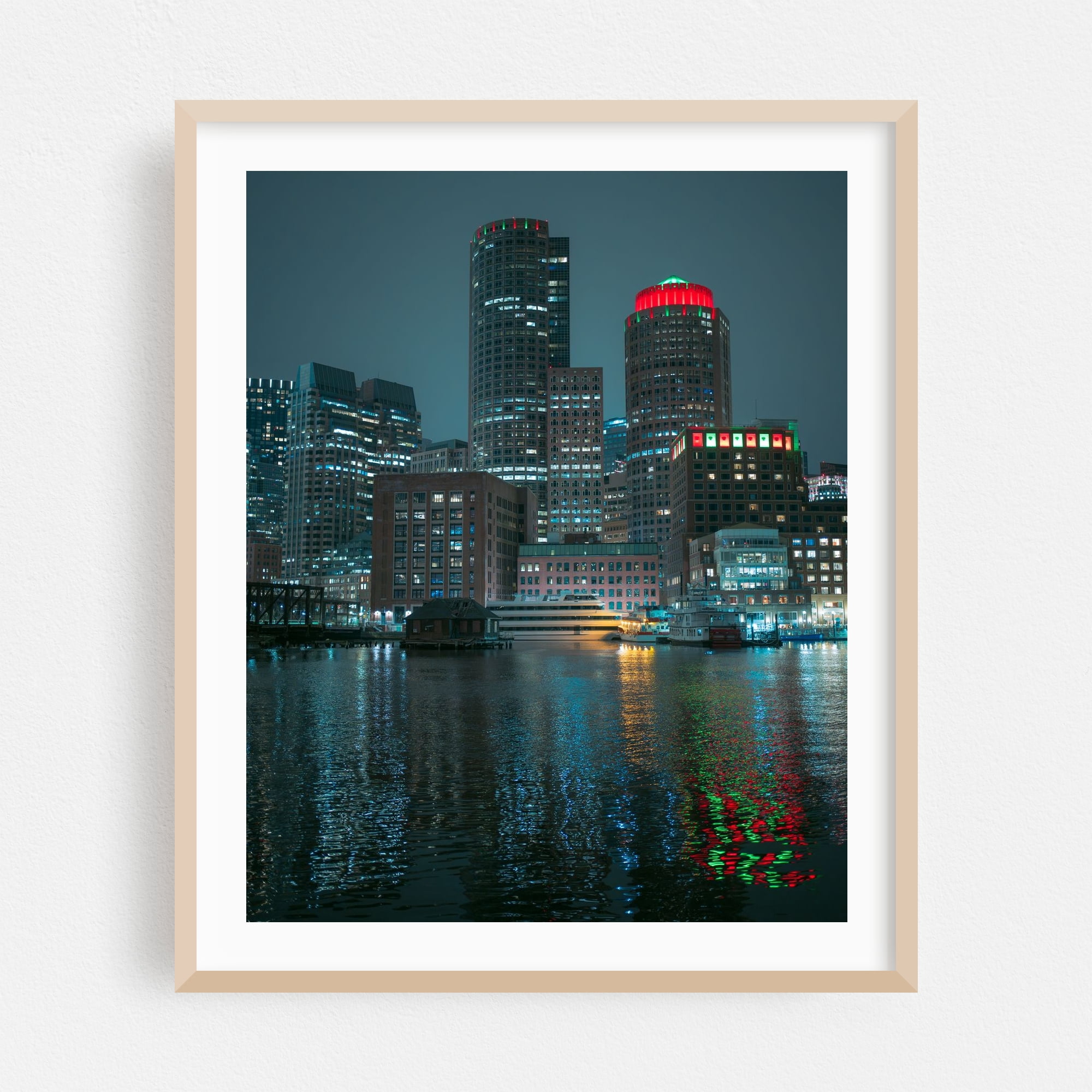 Boston Skyline at Night - Boston Massachusetts Photography Skyline ...