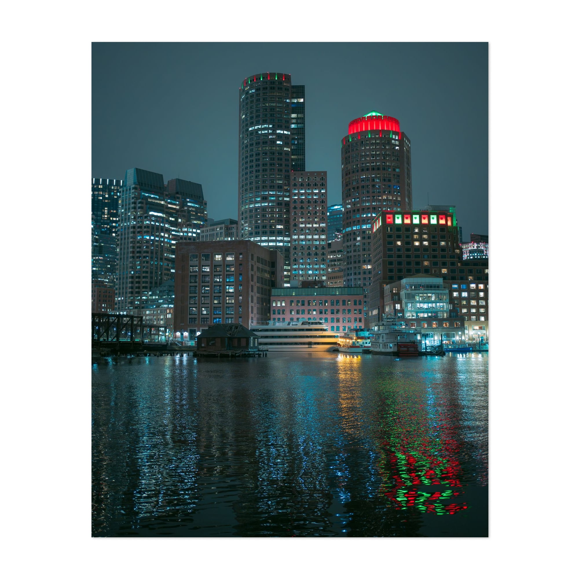 Boston Skyline at Night - Boston Massachusetts Photography Skyline ...