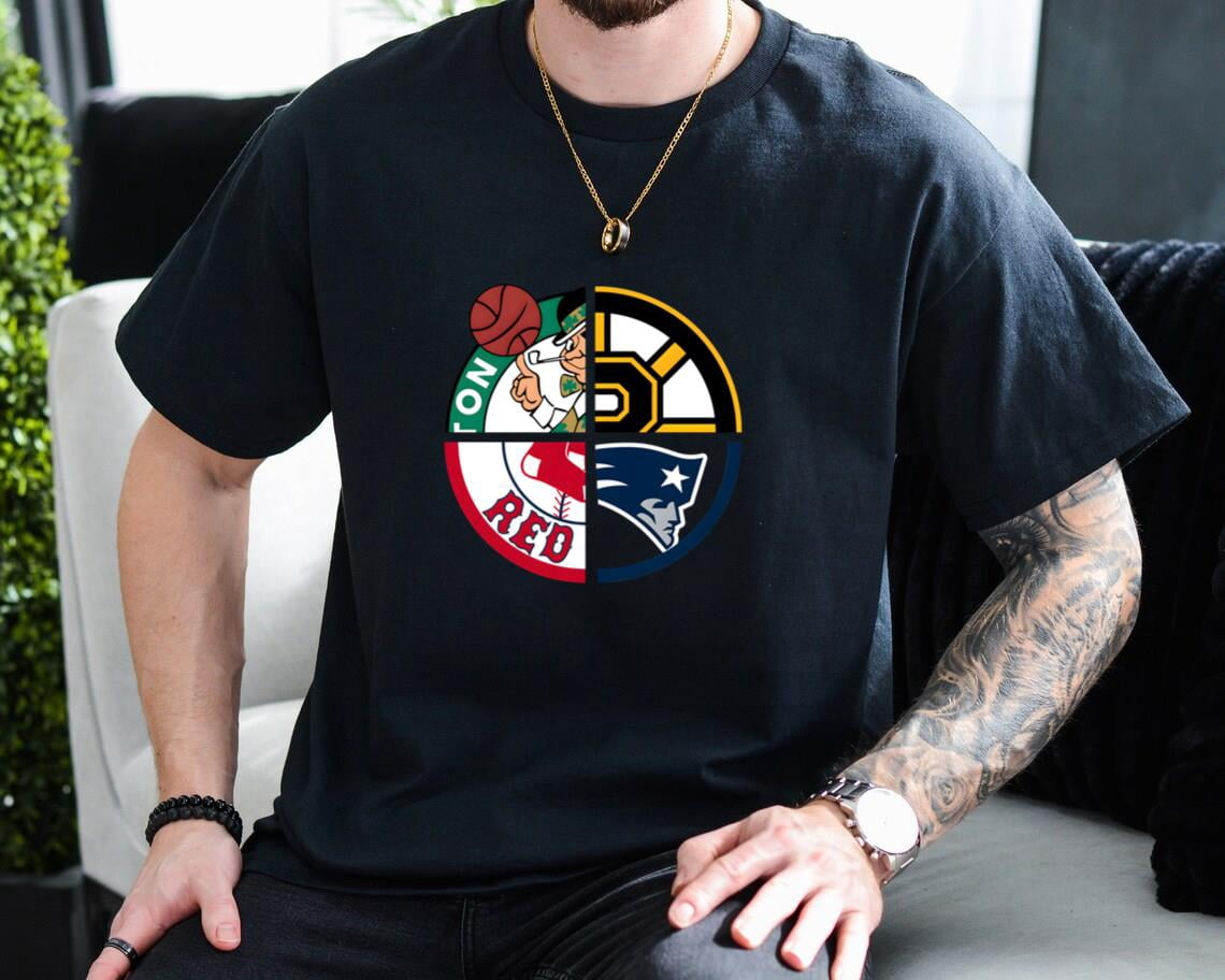 Boston Sports Teams Mashup Sticker Style Essential Fan Unisex T-shirt ...