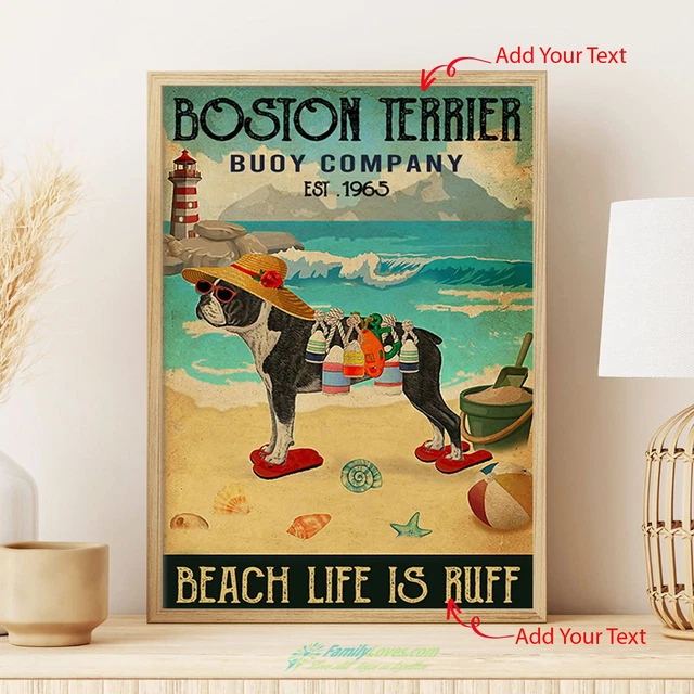 Boston Terrier Buoy Company Poster Wall Decor Poster Frames All Size ...
