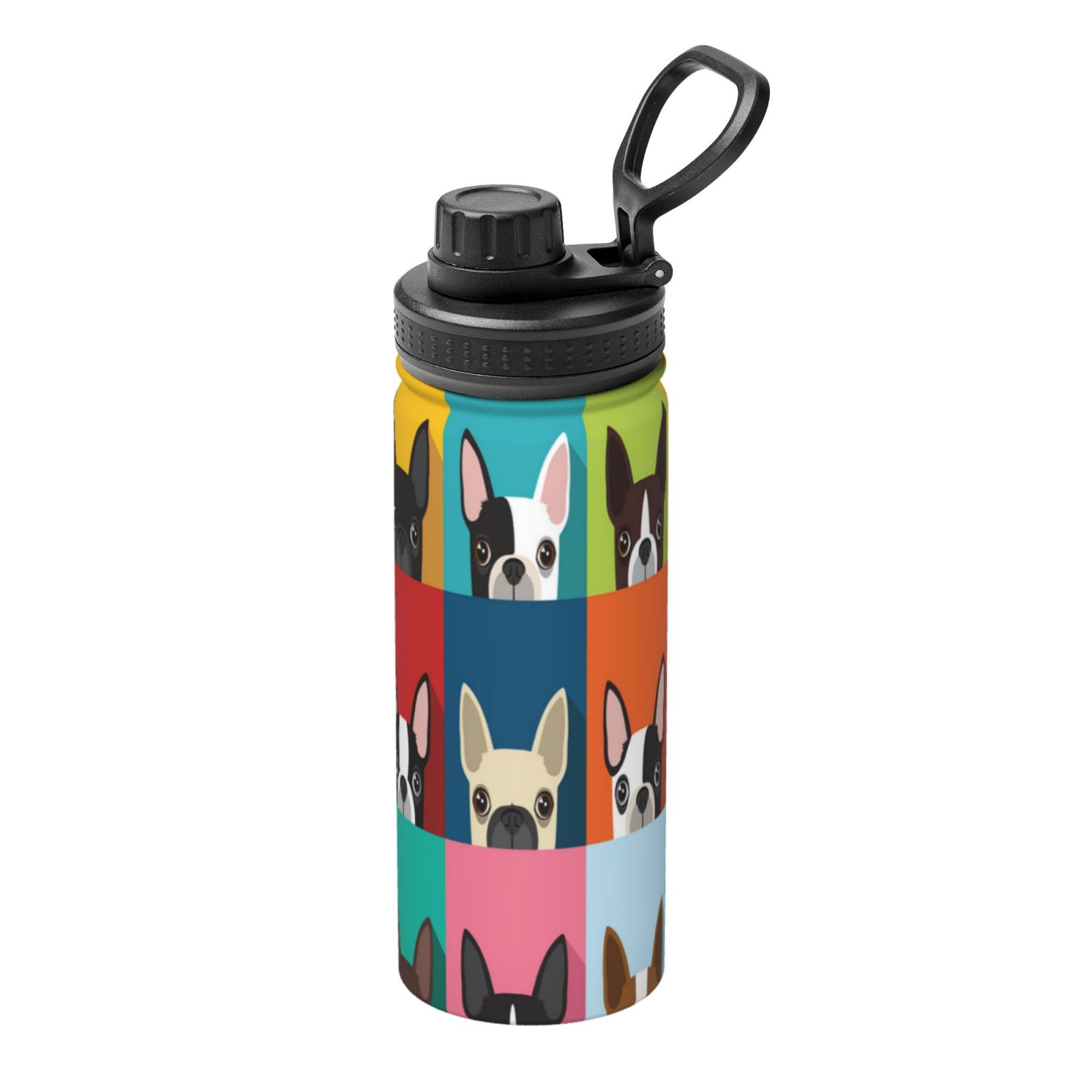 Boston Terrier Dog 18 Oz Water Bottle Insulated Stainless Steel Vacuum ...