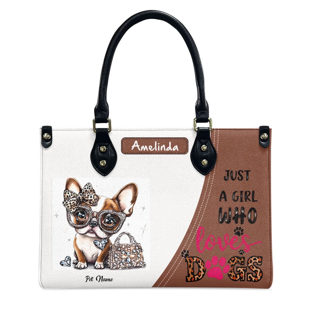 Boston Terrier Dog Bag, Personalized Leather Handbags For Women ...