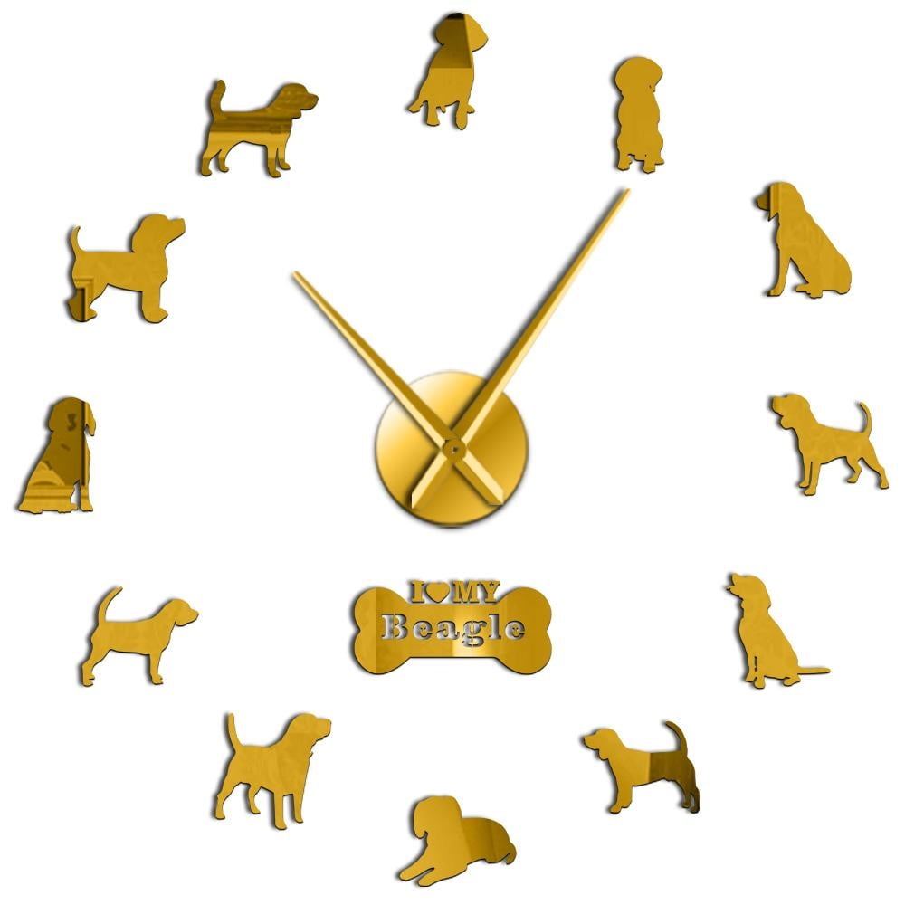 Boston Terrier Dog Silhouette Frameless Wall Clock Stickers, DIY Modern ...