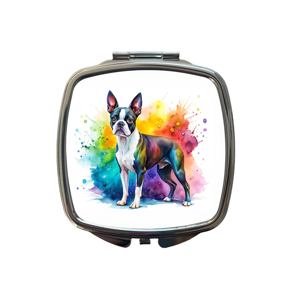 Boston Terrier Dog Watercolor Style Travel Makeup Handbag Purse Small ...