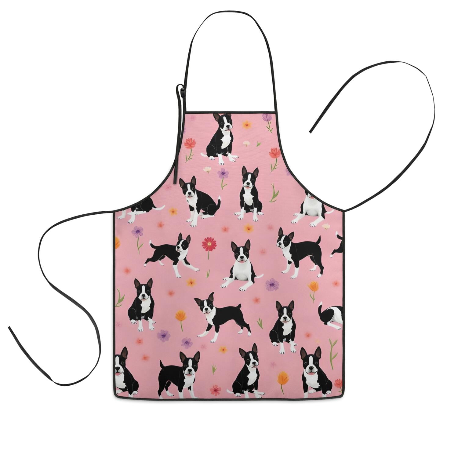 Boston Terrier Dogs and Flowers Kids Aprons for Girls and Boys ...
