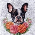 Boston Terrier with Flower Latch Hook Rug kits Color Printed Crochet ...
