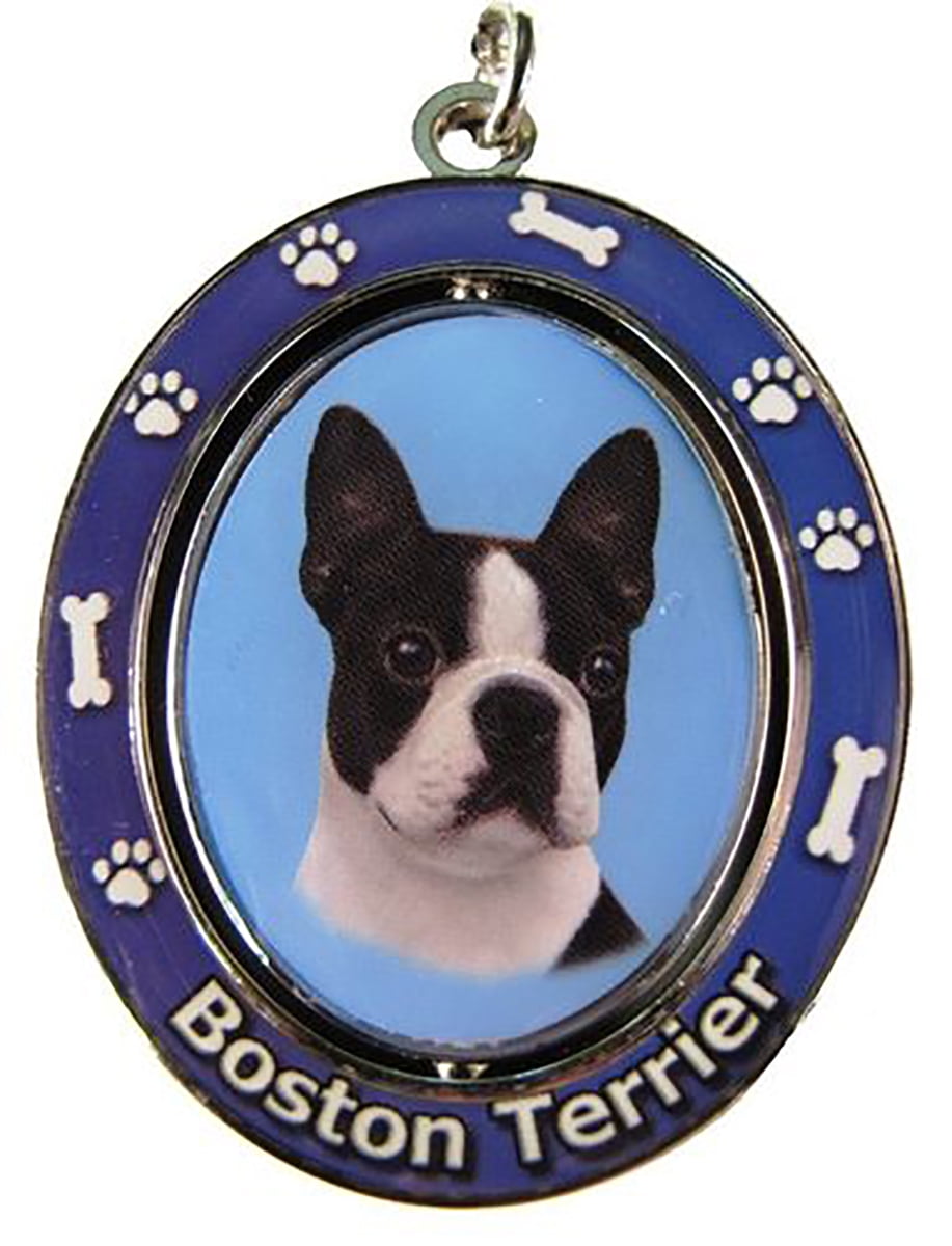 Boston Terrier Key Chain "Spinning Pet Key Chains"Double Sided Spinning ...