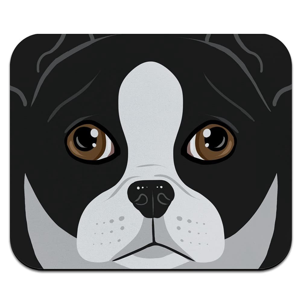 Boston Terrier Look Into My Eyes Face Pet Dog Low Profile Thin Mouse ...