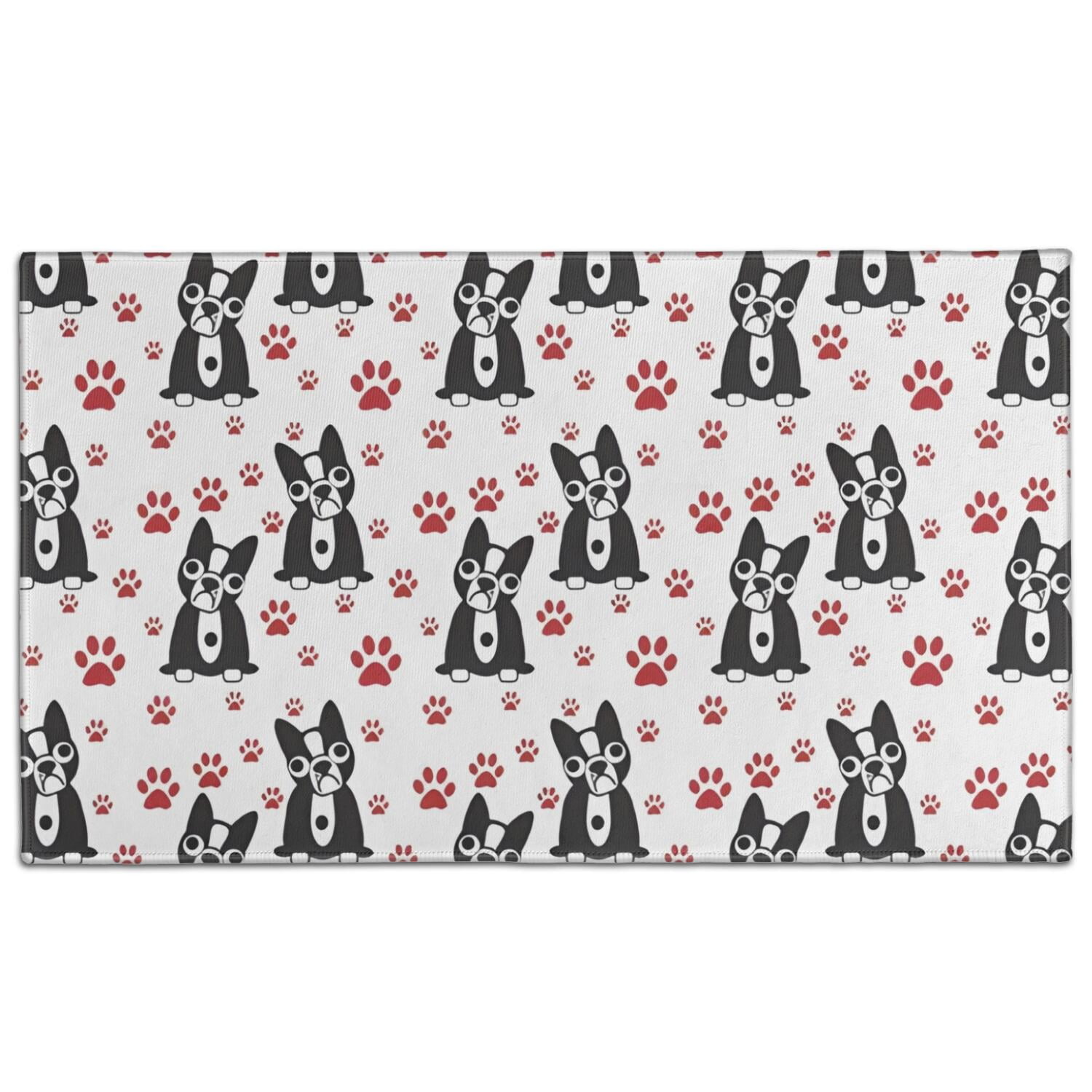 Boston Terrier Puppy Dog Door Rugs,Washable Non Slip Door Mats Indoor ...