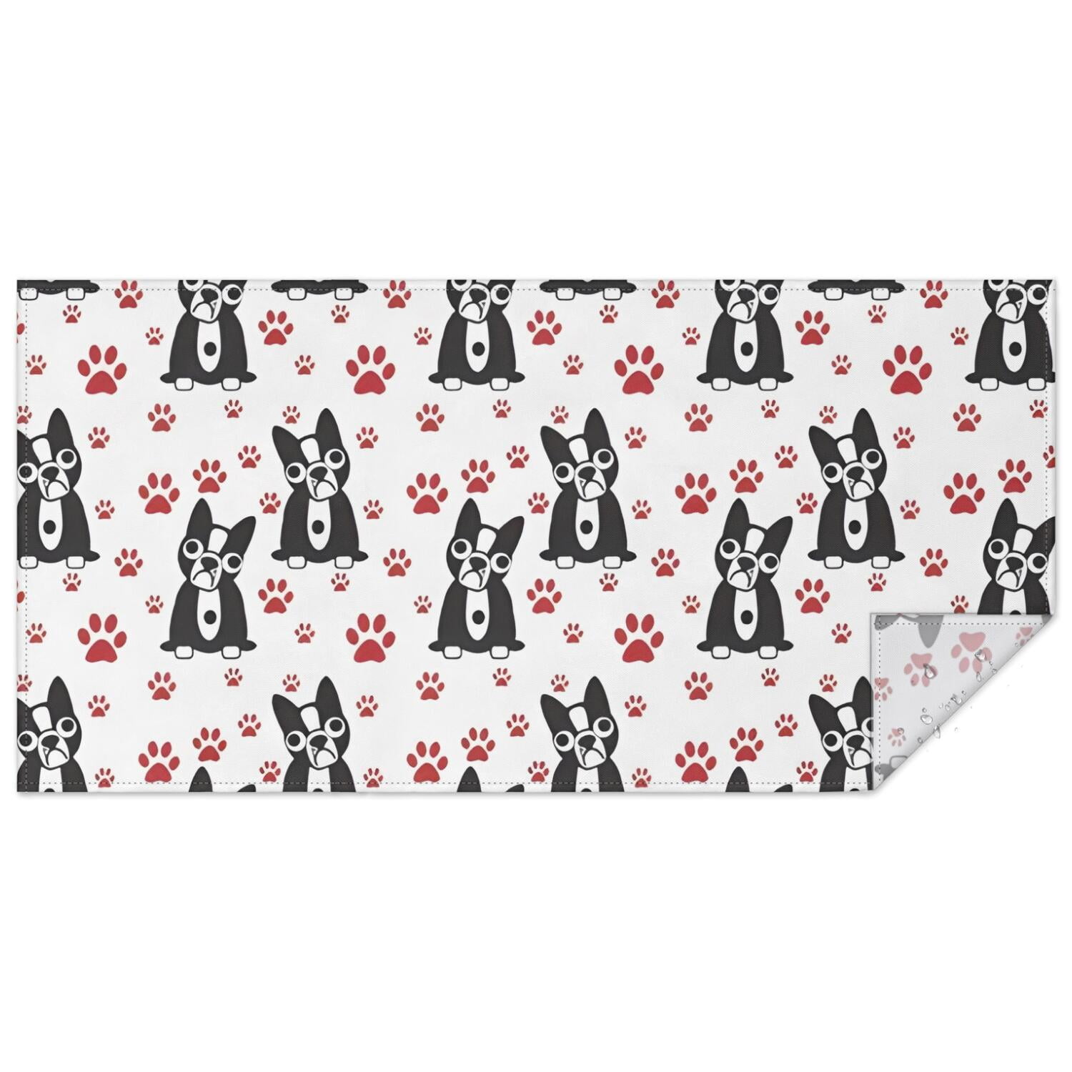 Boston Terrier Puppy Dog Rectangle Tablecloth 60"x120",Waterproof ...