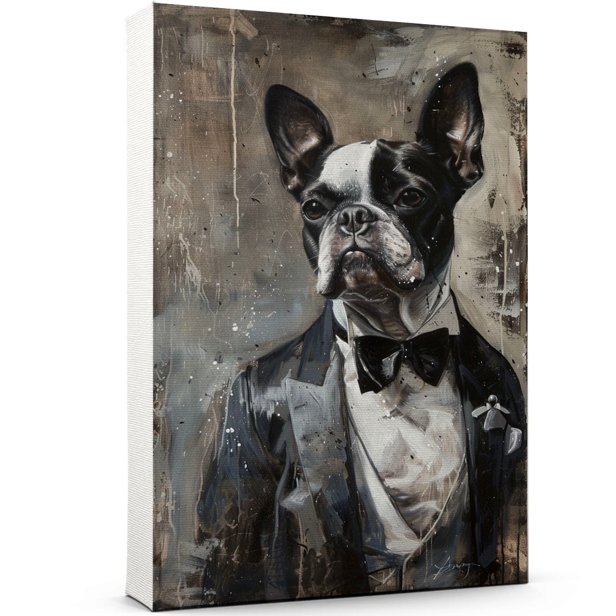 Boston Terrier Wall Art Abstract Dog Posters - Boston Terrier Dog ...
