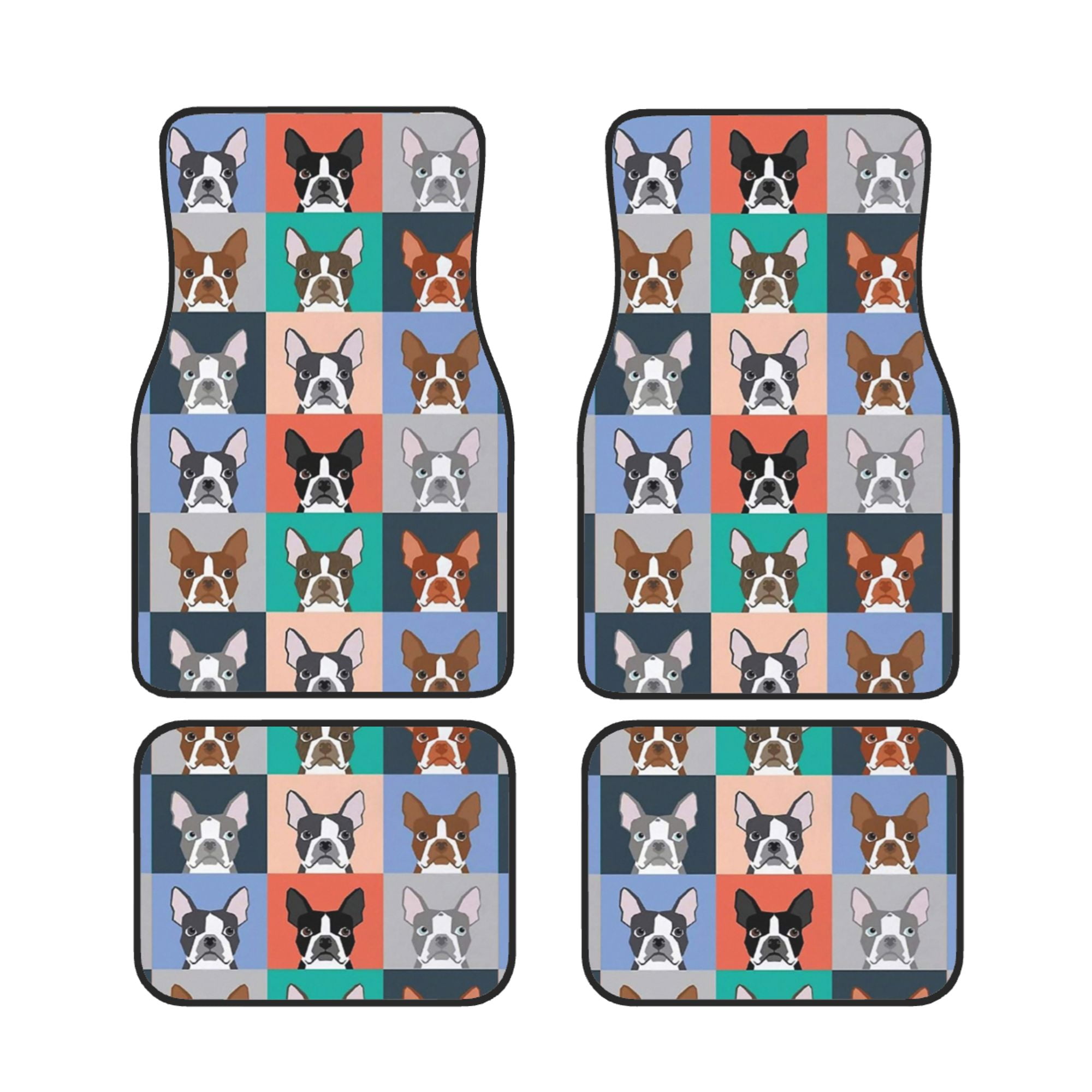 Boston Terriers Tile Bulldog Dog Set Pattern Universal Fit Carpet Floor ...