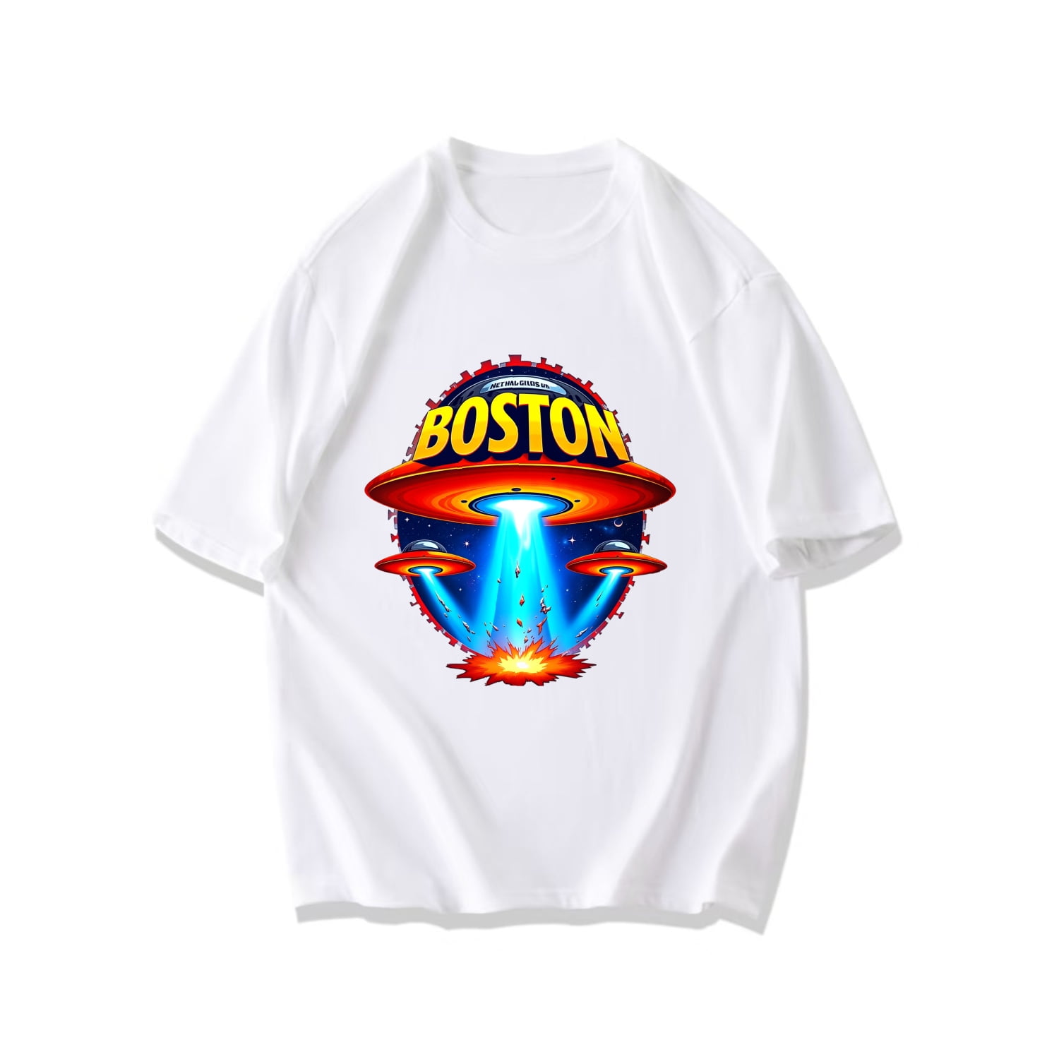Boston Ufo Alien Abduction T Shirt Black Boston Text And Space Craft ...