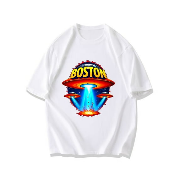 Boston Ufo Alien Abduction T Shirt Black Boston Text And Space Craft ...