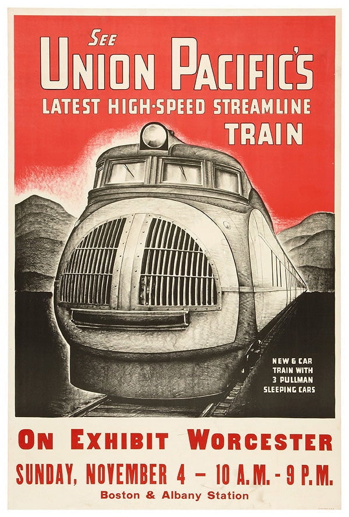 Boston - Union Pacific - Vintage Travel Poster (24x36Inches) - Walmart.com