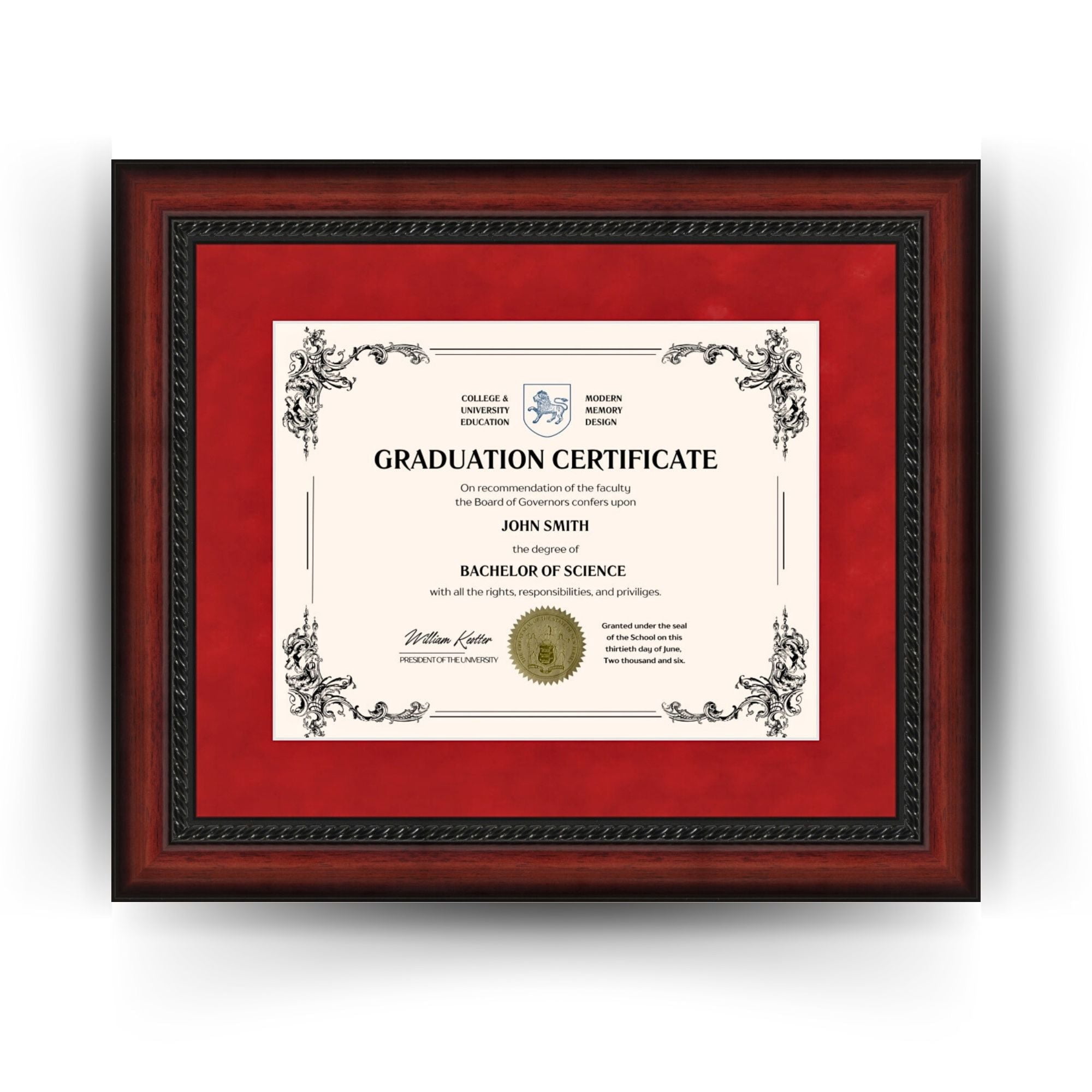 Boston University Diploma Frame 8.5x11 Certificate Mahogany - Walmart.com