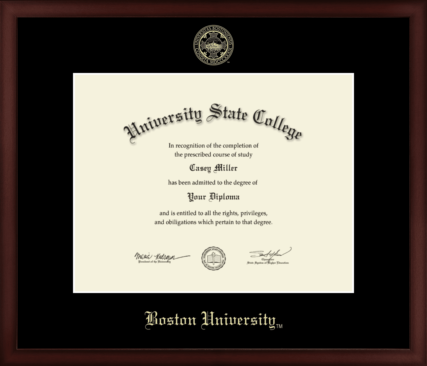 Boston University Diploma Frame, Document Size 14" x 11" - Walmart.com