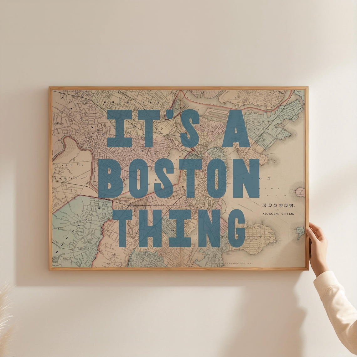 Boston Vintage Boston Map Trendy Dorm Retro Apartment Massachusetts ...