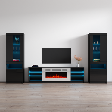 Soho 10 Modern Entertainment Center - LED Lit Wall Unit with ...