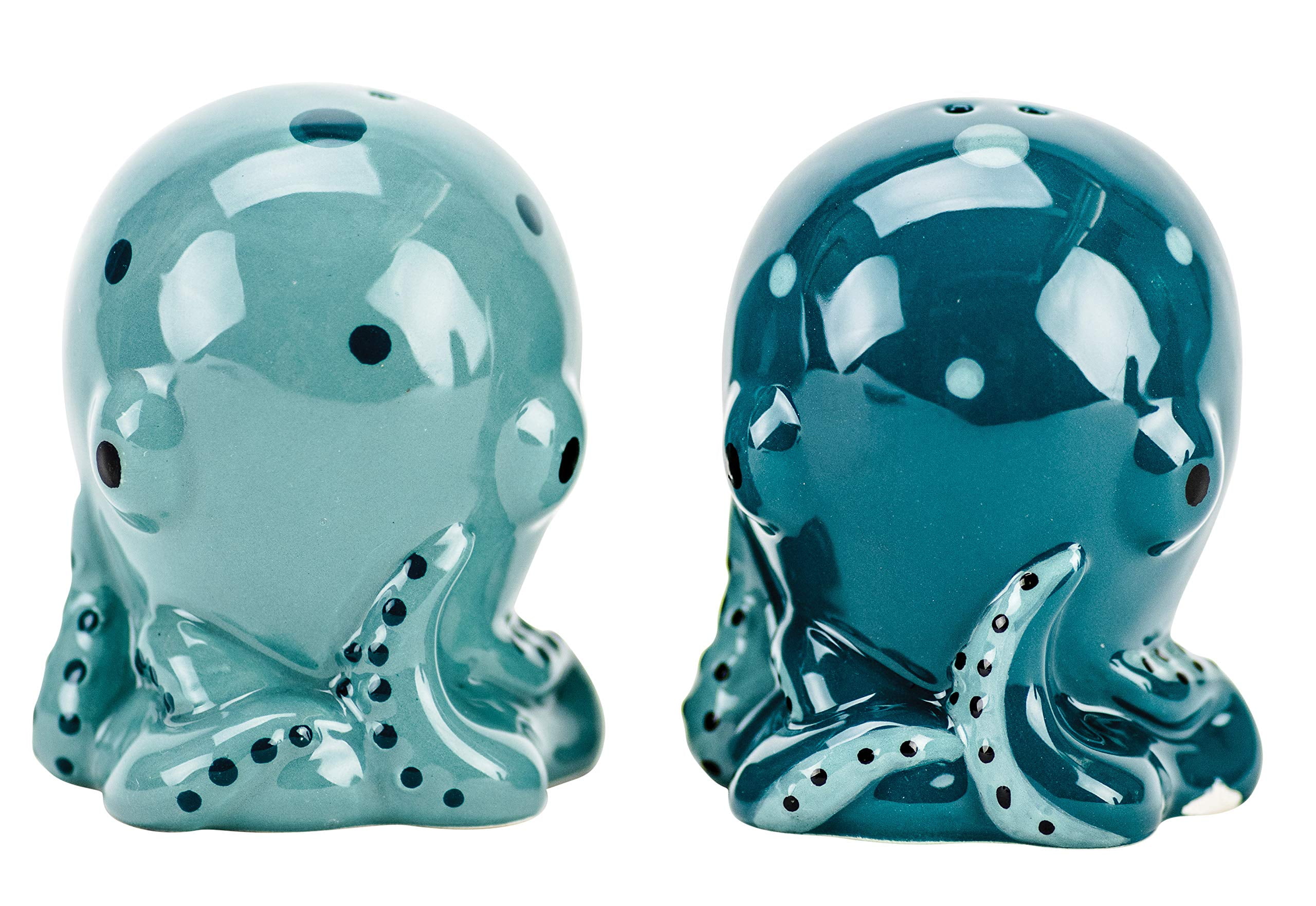 Boston Warehouse Octopus Salt & Pepper Shakers, 2-Piece Set, Blue/Teal ...