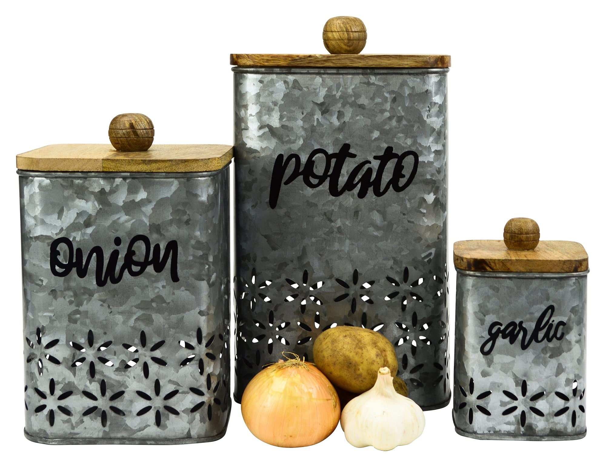 Boston Warehouse Root Vegetable Storage Set for Potatoes, Onions, and ...