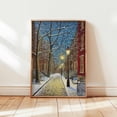Boston Winter Street Massachusetts Cityscape Art, Stretched Canvas ...