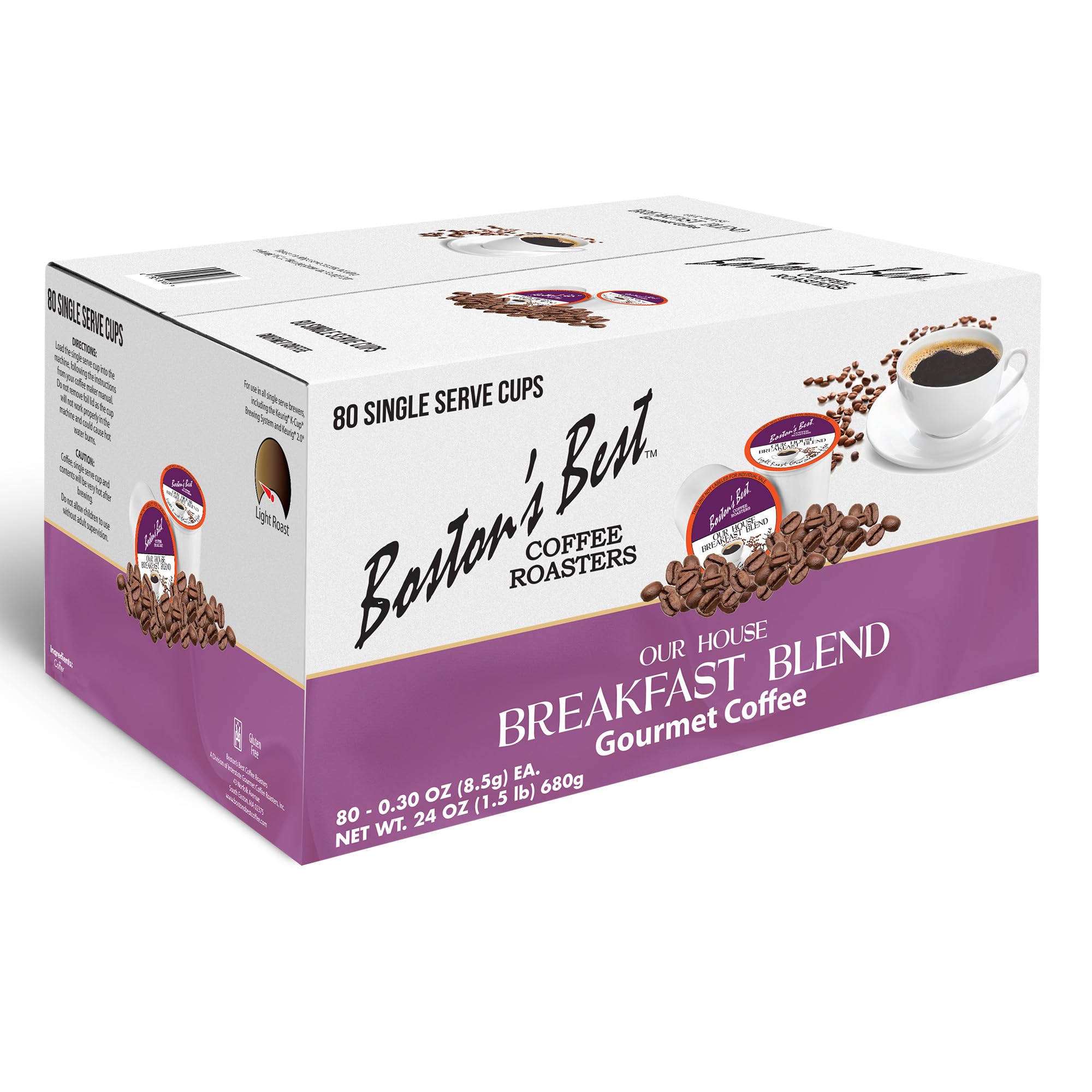 Boston’s Best Coffee AJH3 - Smooth Light-Roast Breakfast Blend ...