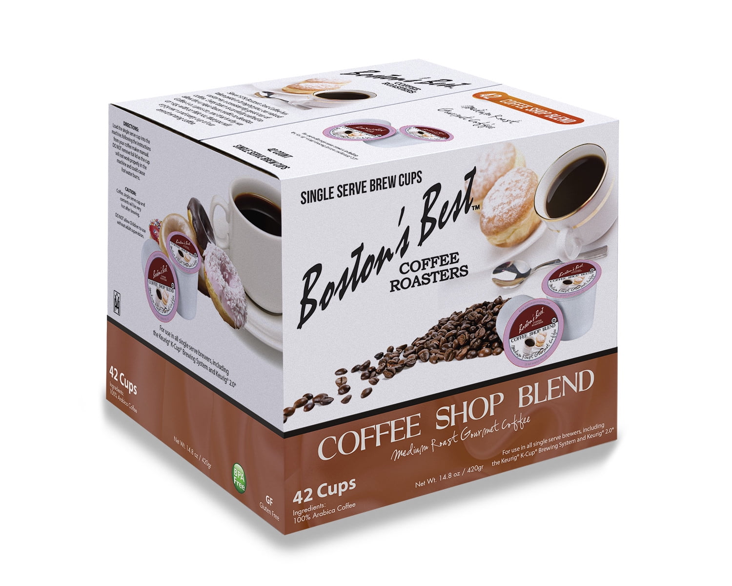 Boston's Best Coffee Shop Blend Coffee, Single Serve Cups - 42 ct ...