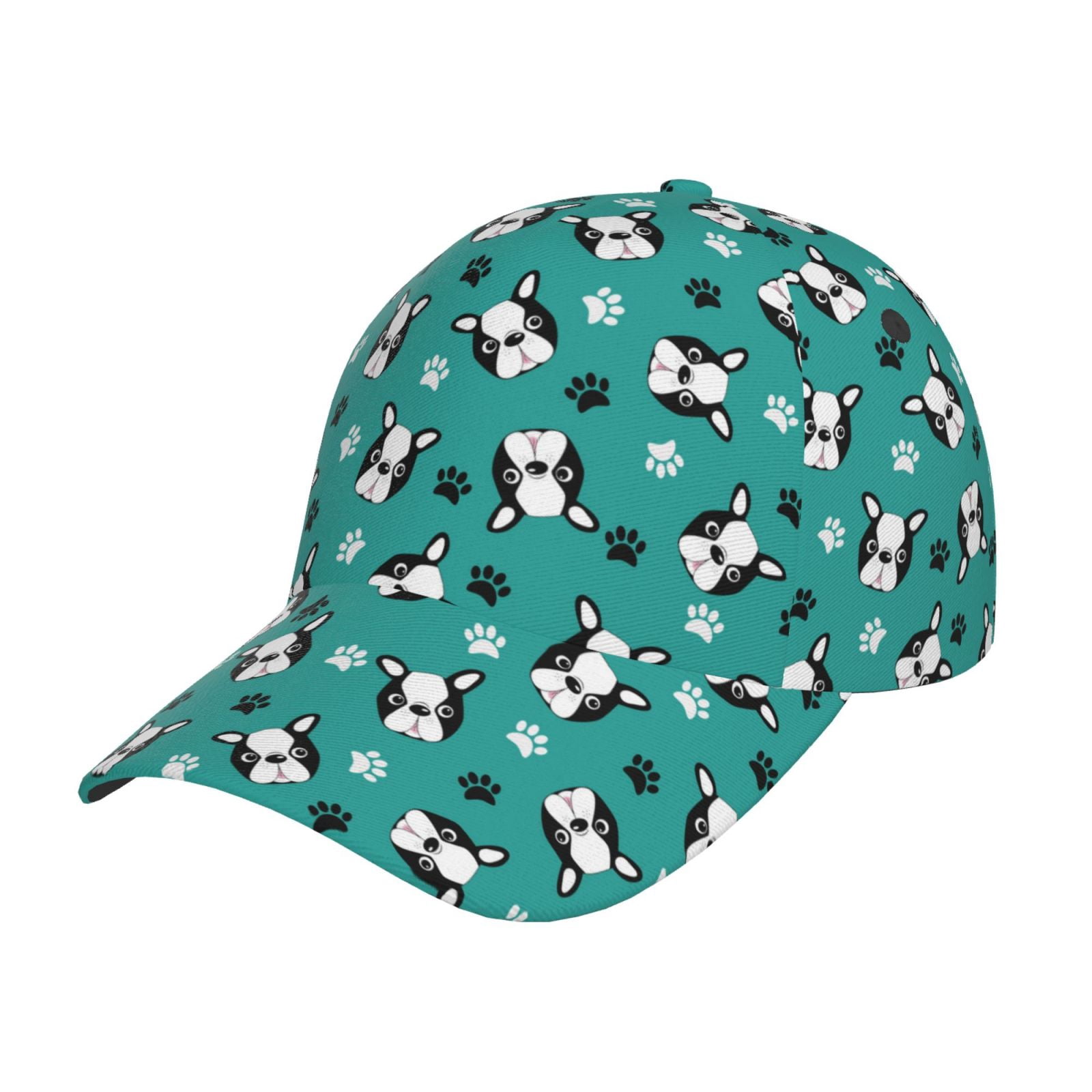 Boston terrier puppy dog green Baseball Caps - Adjustable Golf Dad Hat ...