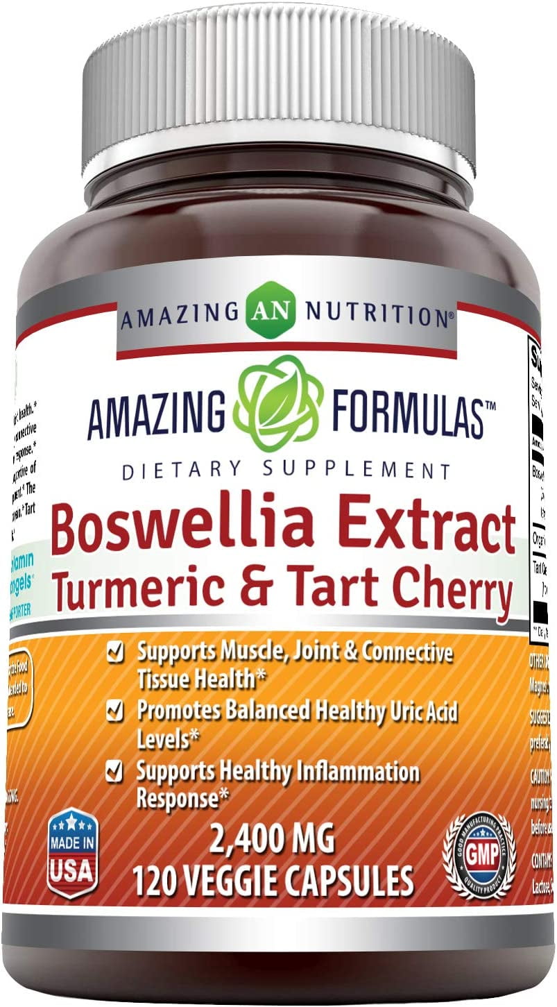 Amazing Formulas Boswellia Extract Turmeric and Tart Cherry 2400 Mg Per ...